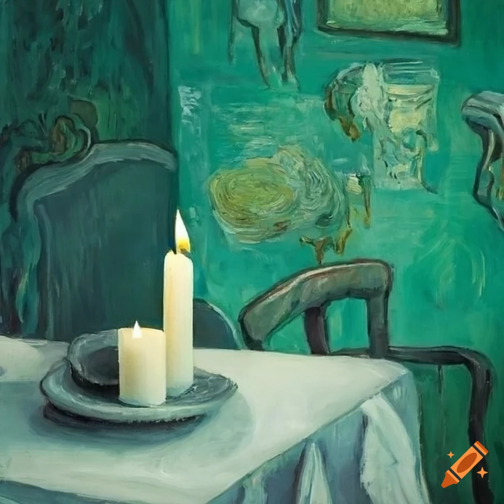Vincent van gogh inspired still life with a candle