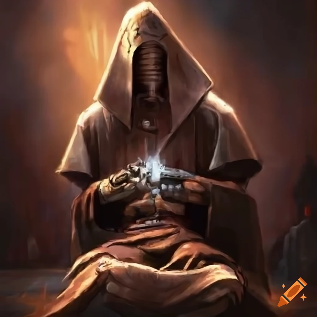 Star wars b1 battle droid in priest robes casting a spell on Craiyon