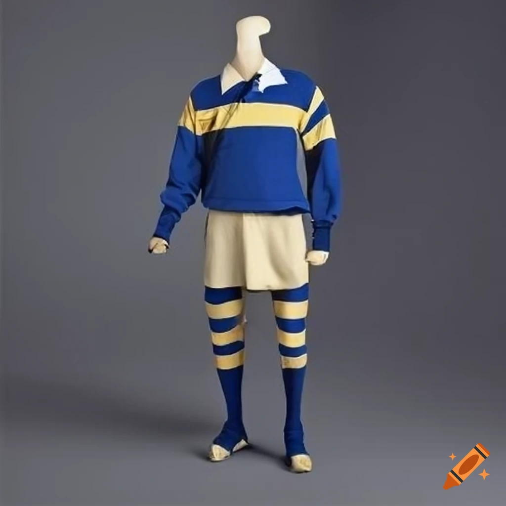 Photo of vintage menswear rugby uniform and bell bottoms on Craiyon