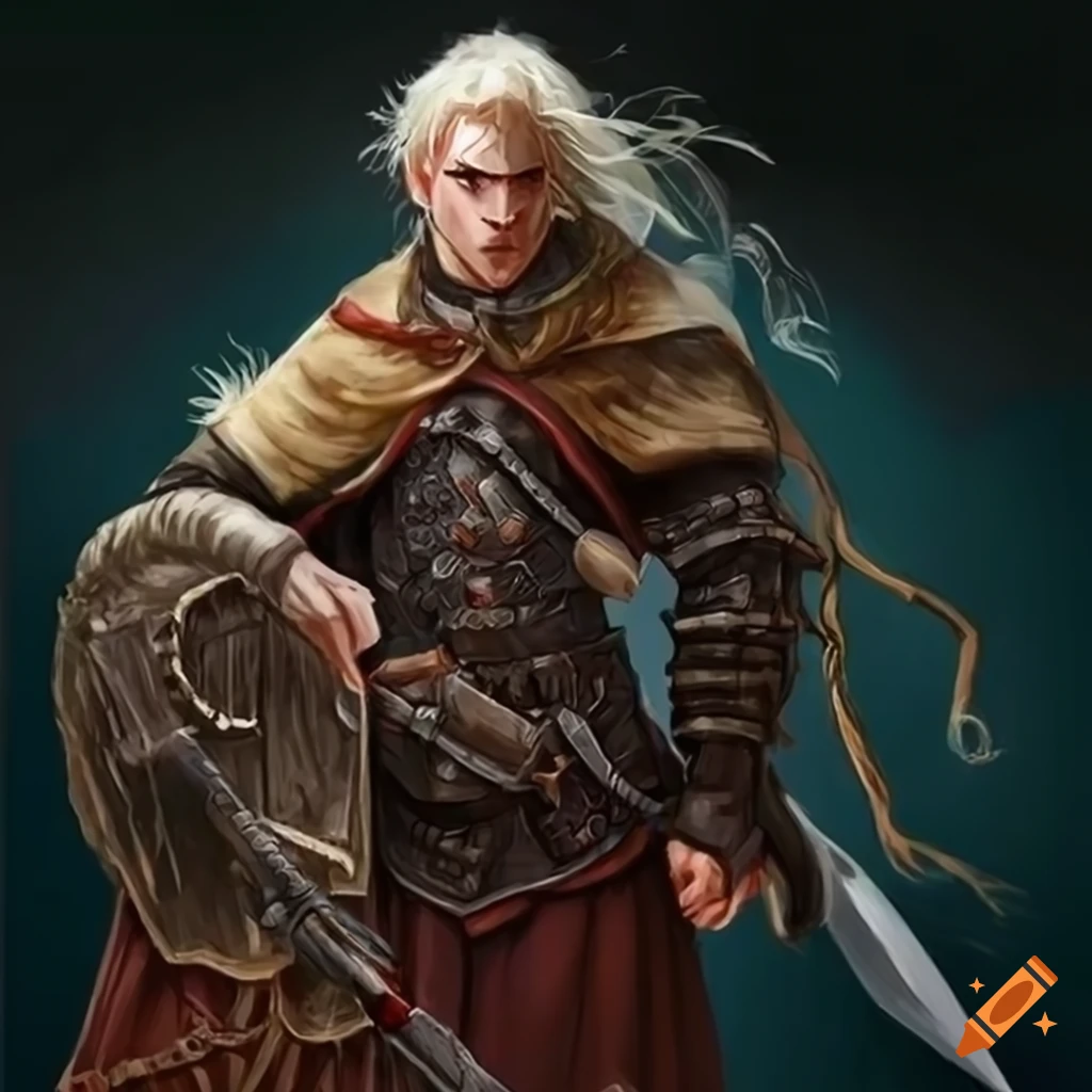 Elite mercenary in a dnd-themed illustration on Craiyon