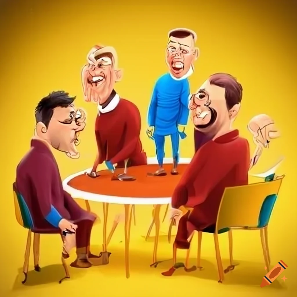 Comic talking radio show website design on Craiyon