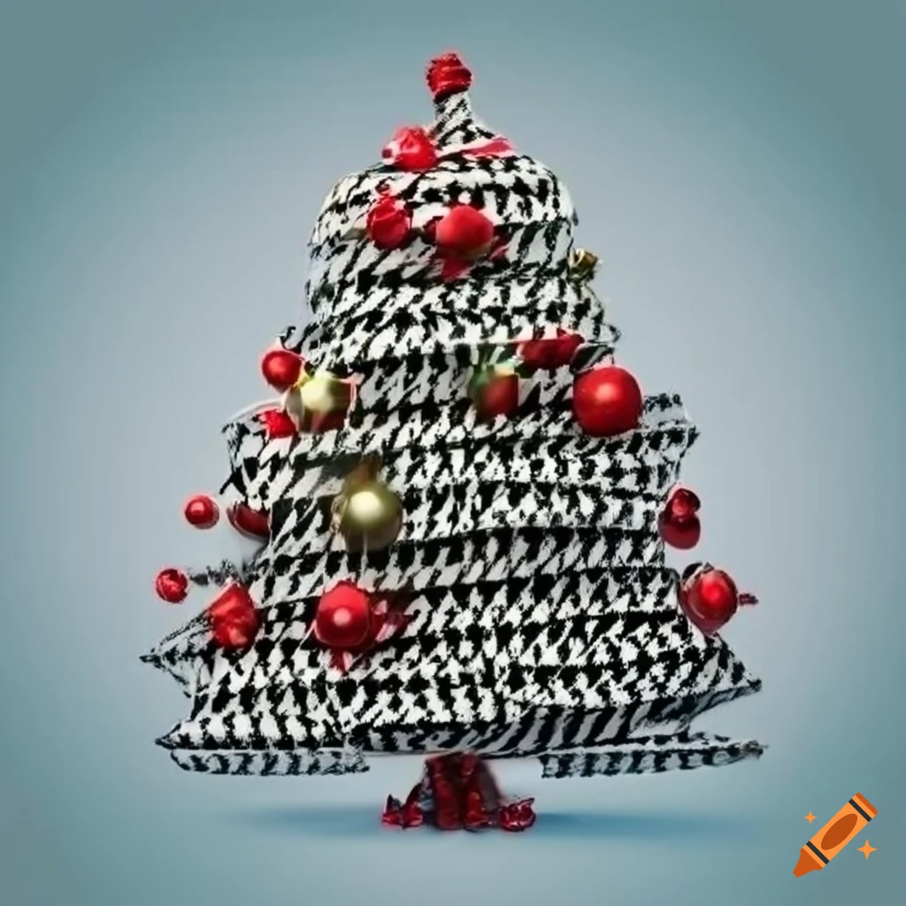 Houndstooth pattern christmas tree