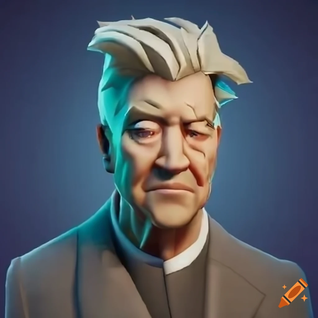 Fortnite skin inspired by filmmaker David Lynch on Craiyon