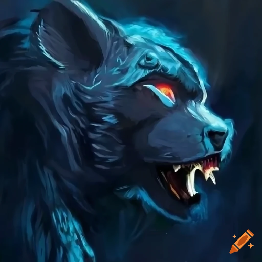 Impressionist painting of a monstrous Cerberus with three heads on Craiyon