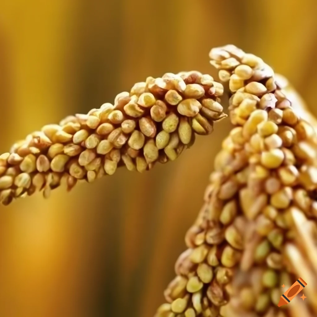 Close-up of millet grains on Craiyon