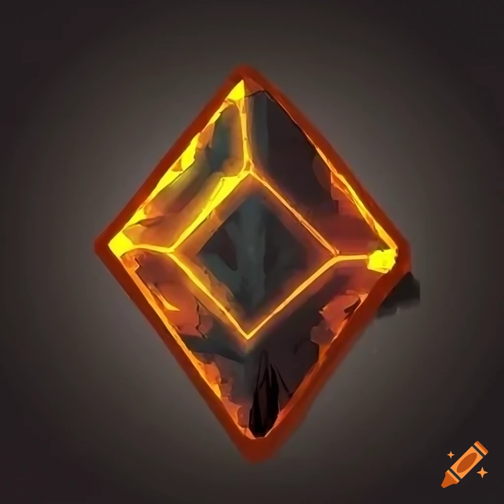 Dark fantasy artwork of a glowing amber on Craiyon