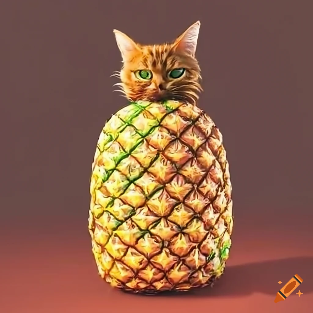 Cat holding a pineapple on Craiyon
