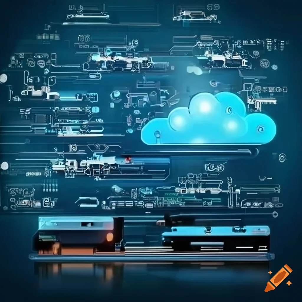 Futuristic motherboard with cloud computing and industrial automation ...