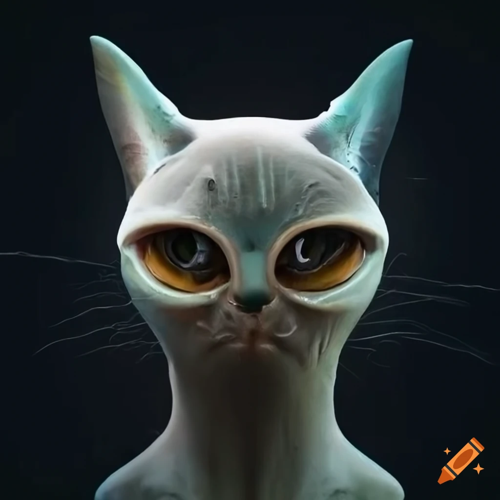 Cat with flower-shaped head in unique colors on Craiyon