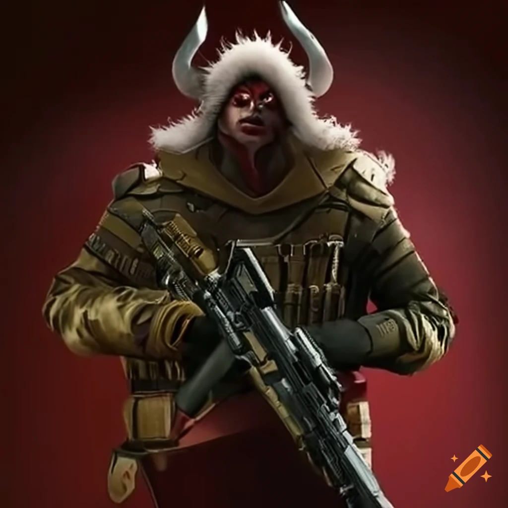 Illustration of pointy eared demons in christmas gear