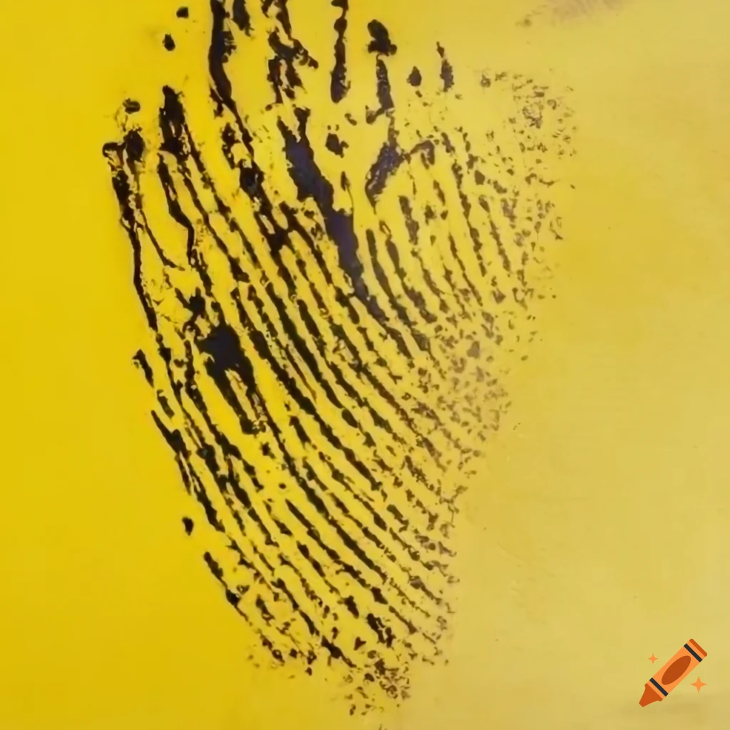 Yellowed paper with black ink fingerprints on Craiyon