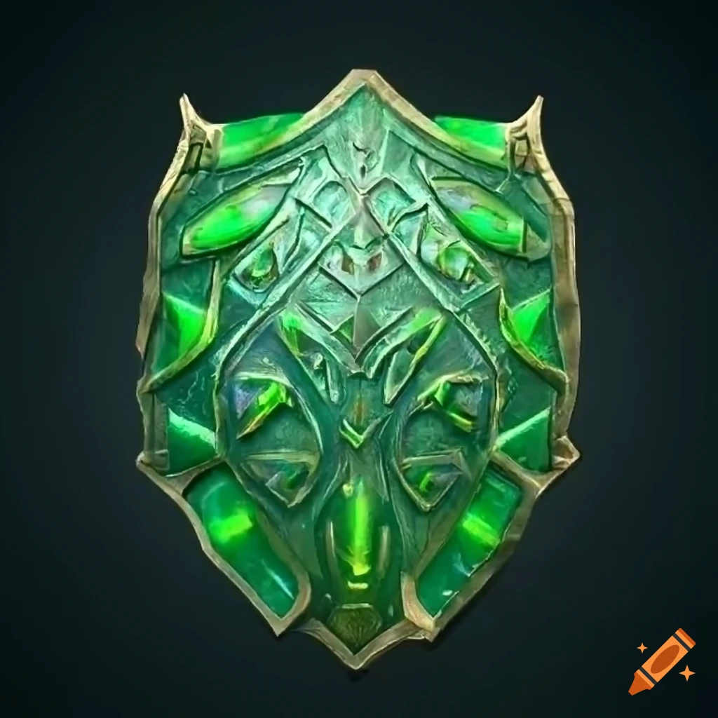 Green dragon scales shield artifact