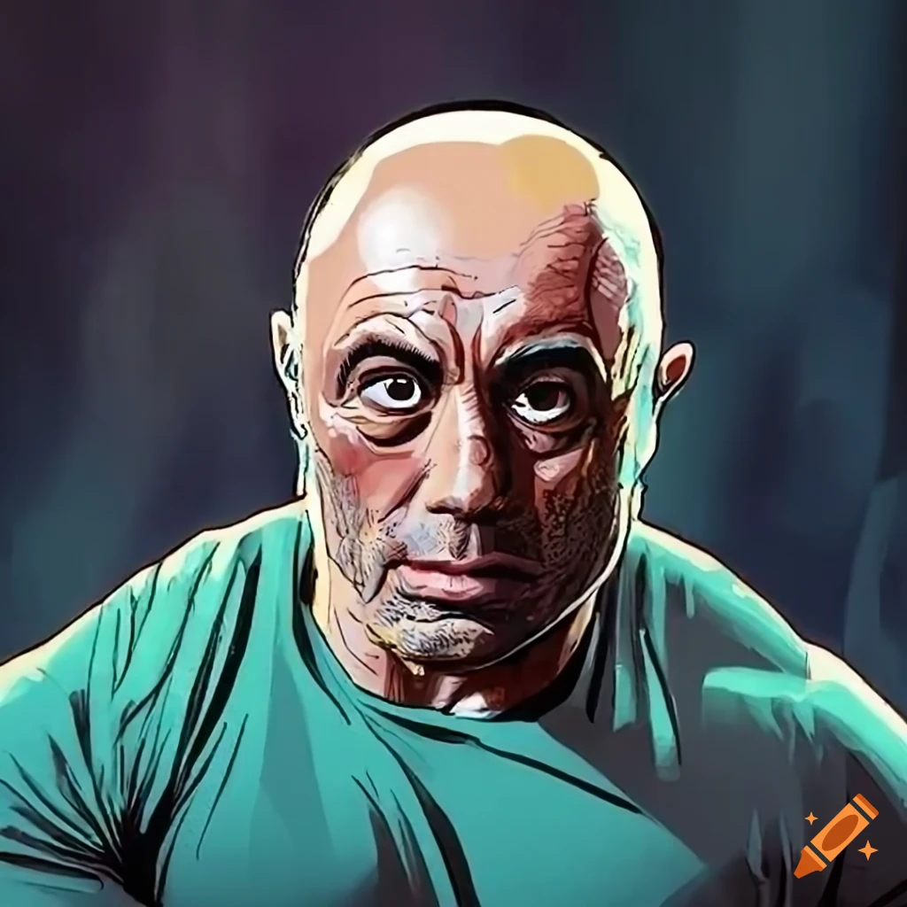 Cartoon depiction of joe rogan on Craiyon