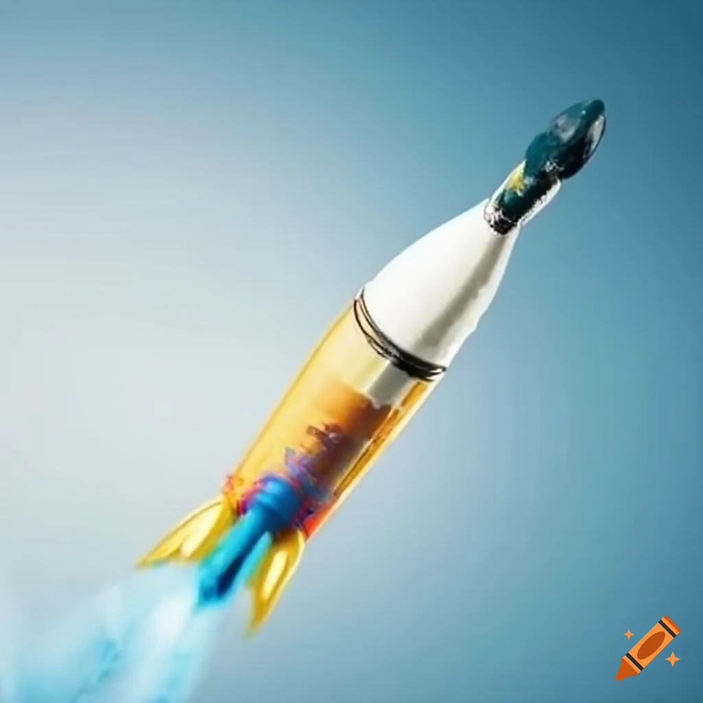 Experiment with a water rocket on Craiyon