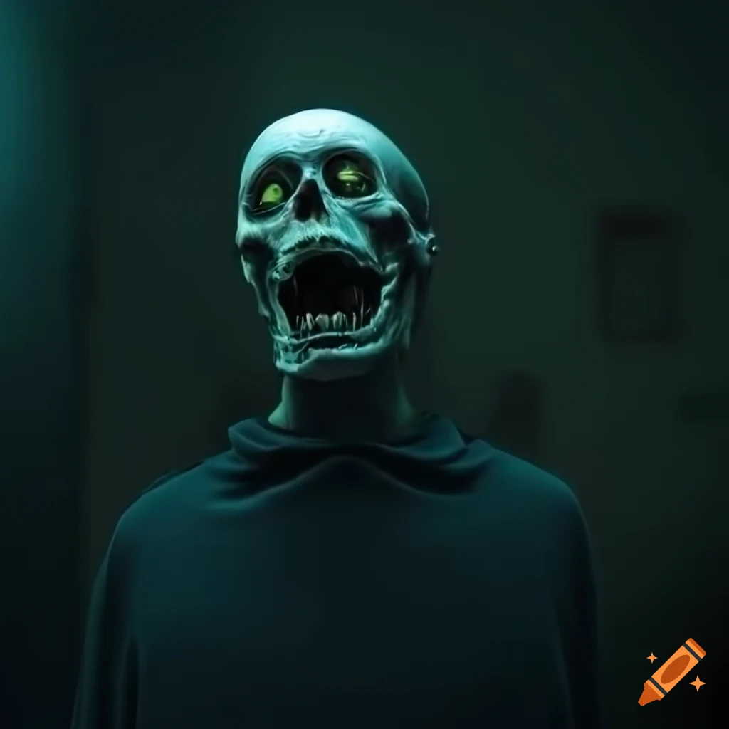 Highly detailed vampire cowboy character in a night town setting on Craiyon