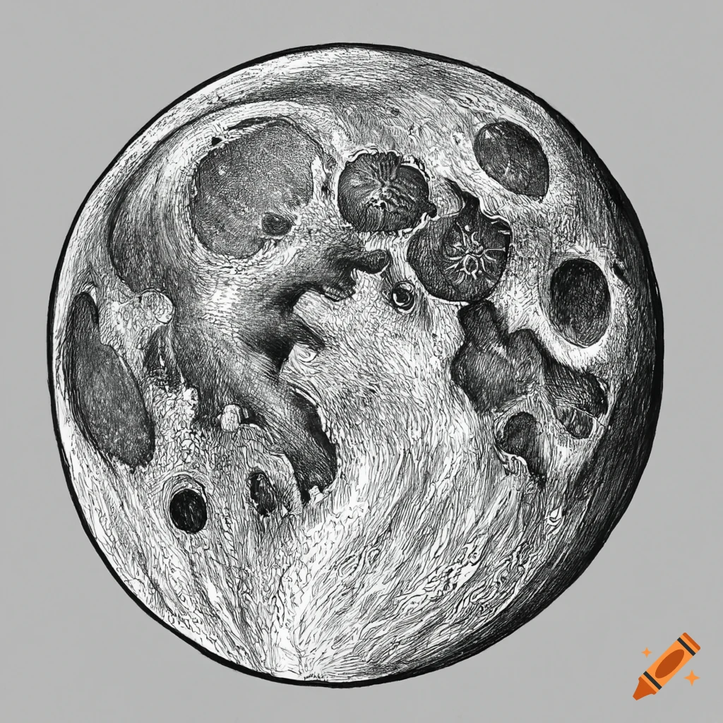 Drawing of a moon on Craiyon