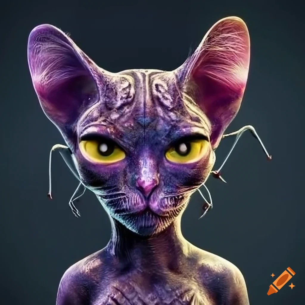 Image of an alien cat with unique features on Craiyon