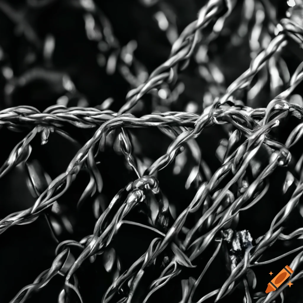 Texture of tin foil and barbed wire