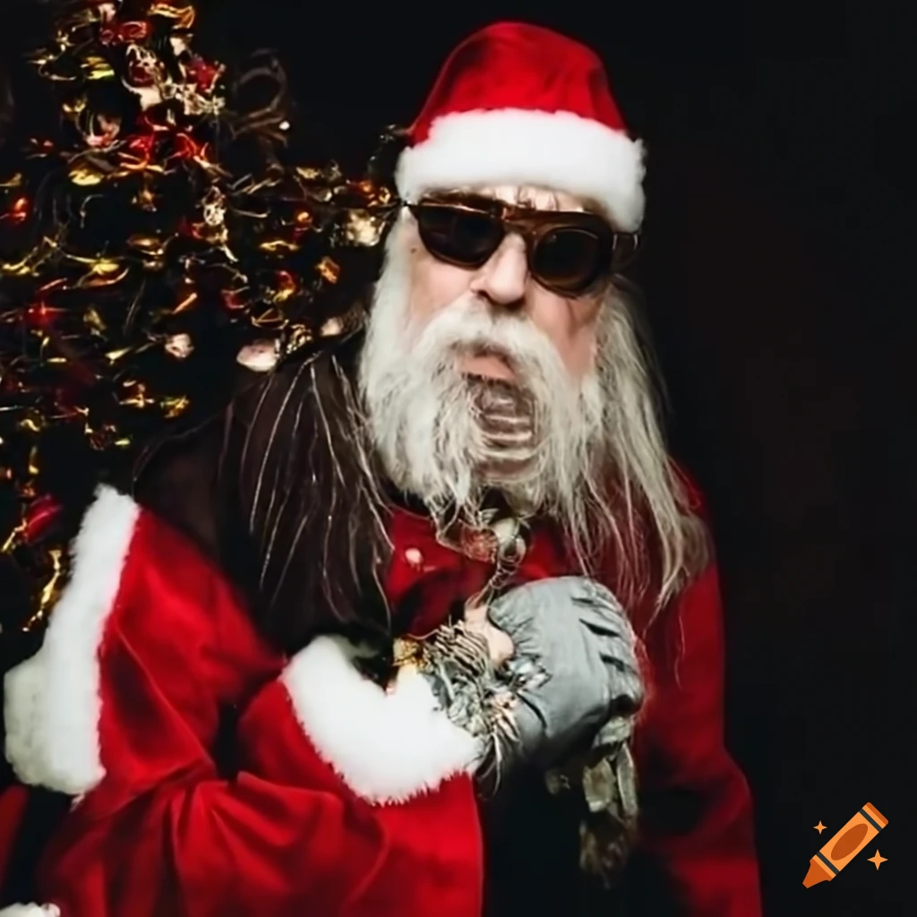 Image of fred durst dressed as santa claus in a metal concert