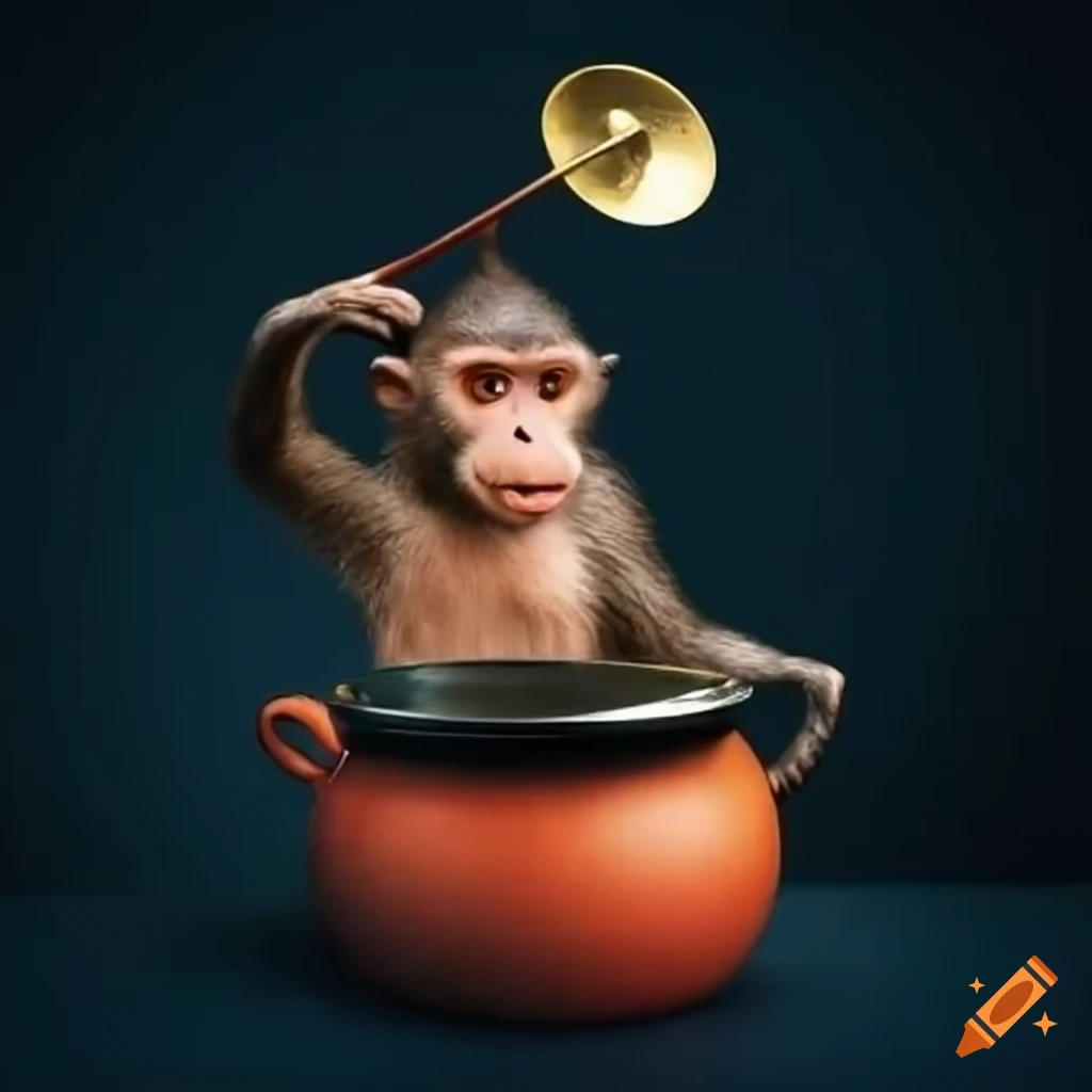 Juggling monkey on a pedestal on Craiyon