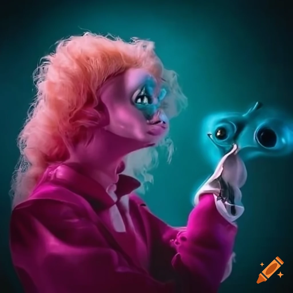 Illustration of a dandy alien wearing a powdered wig