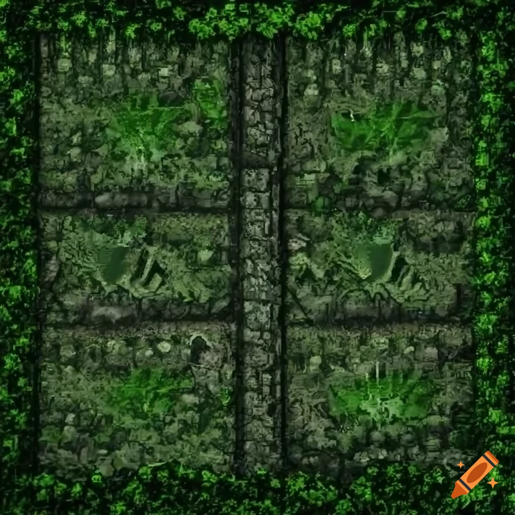 Detailed 2d game art of alien ruins