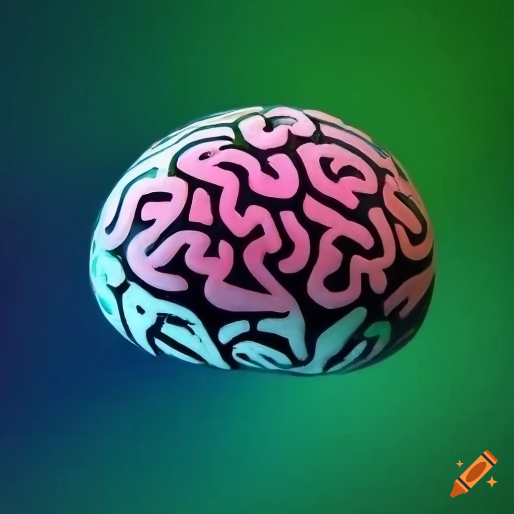 Graffiti artwork with brain motif on Craiyon