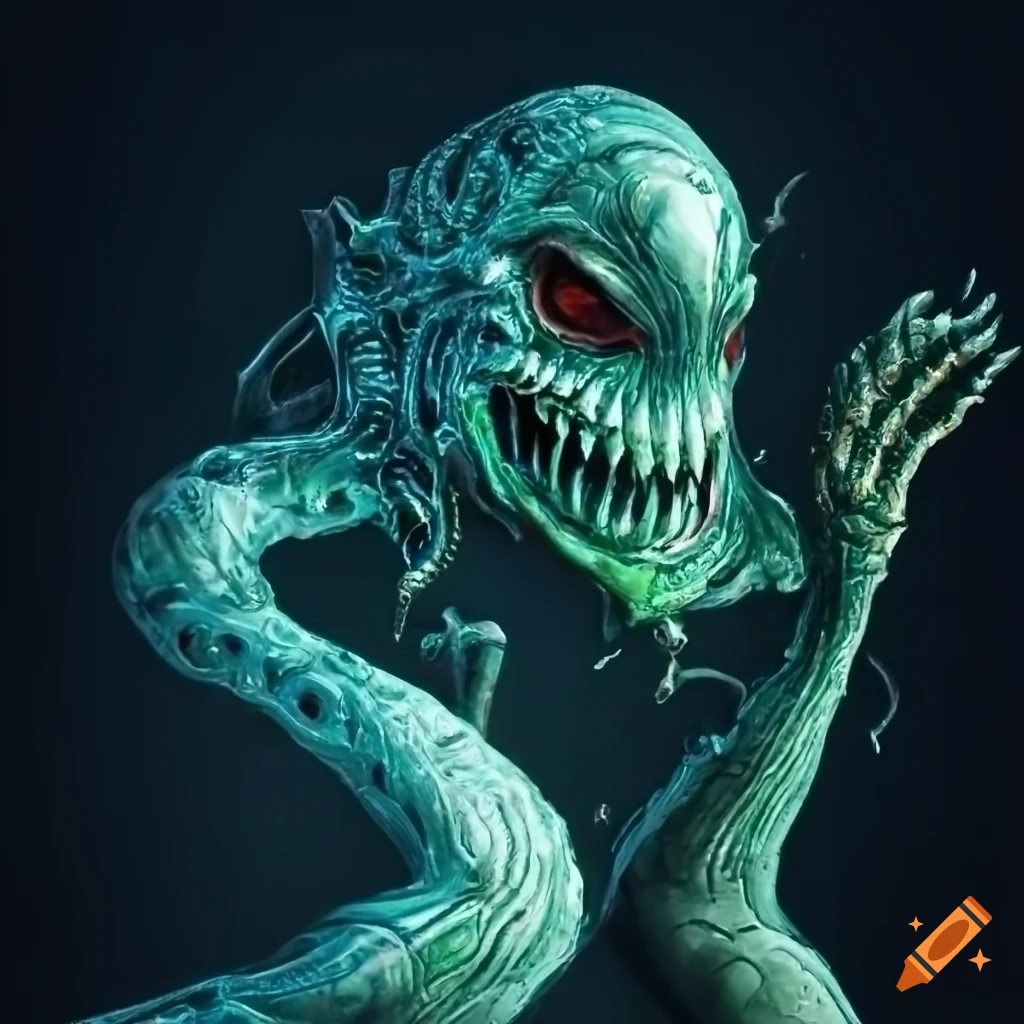 Creepy alien slime tiles in a 2d video game on Craiyon