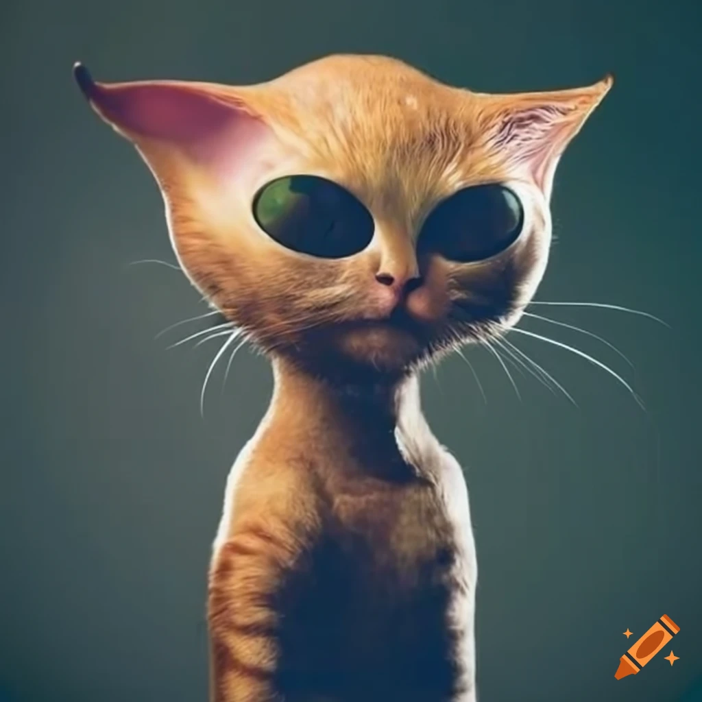 Alien cat with unique head shape
