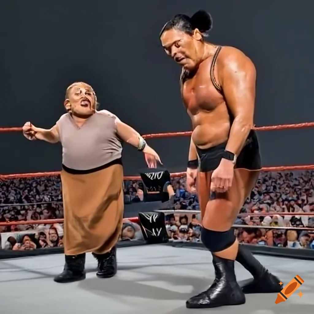 Wrestling match between Danny Trejo and Danny DeVito on Craiyon