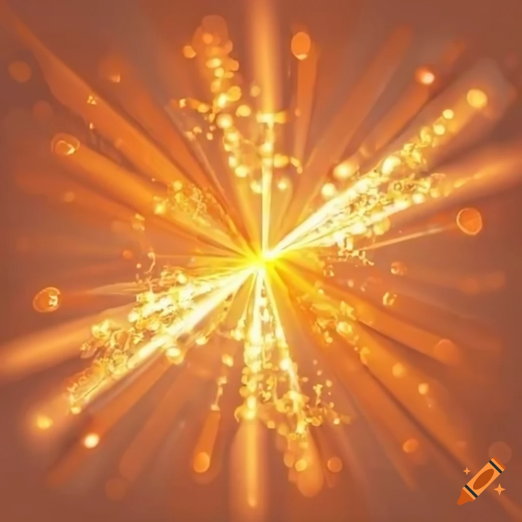 Bright orange sparkling lights on white background