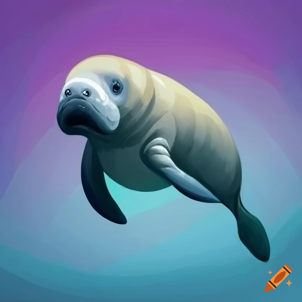 Illustration of a manatee
