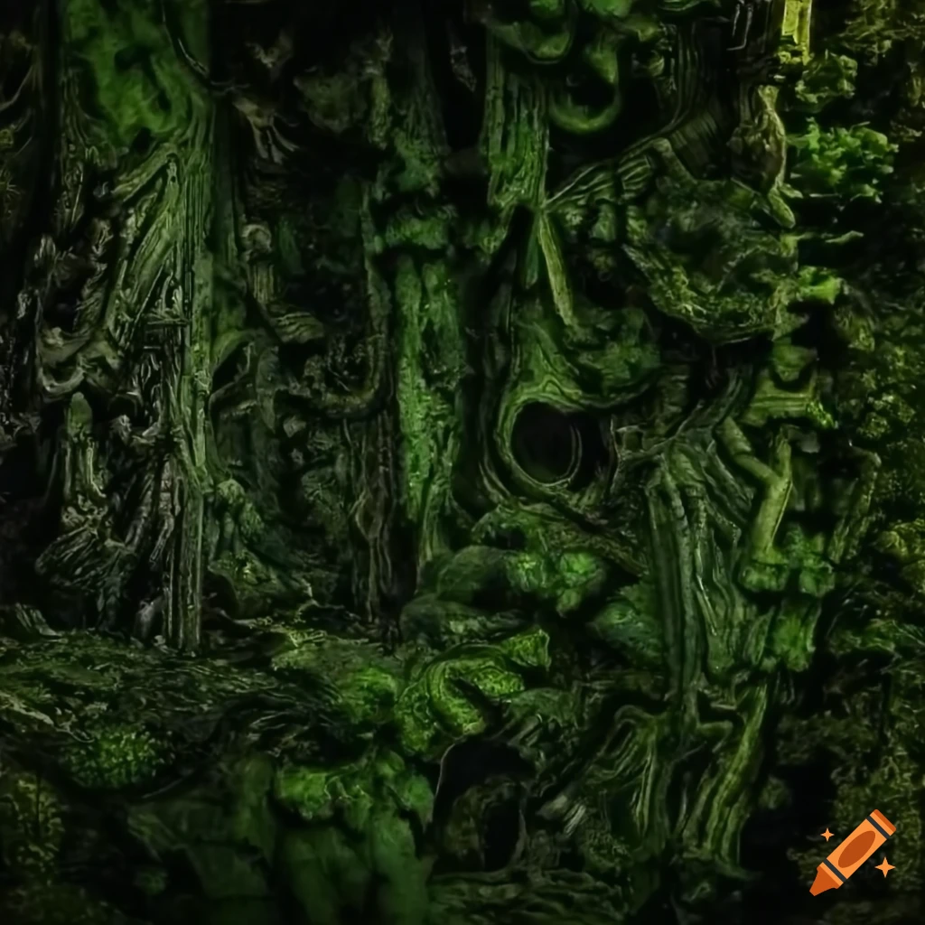 Detailed 2d game art of alien ruins