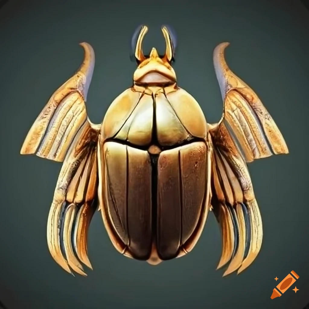 Sea turtle with wings inspired by egyptian scarab on Craiyon