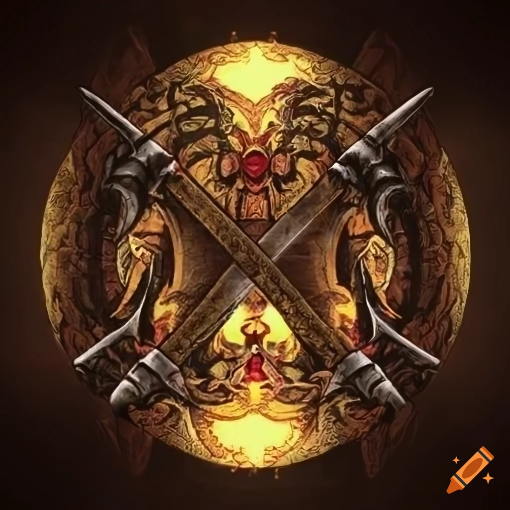 Logo design with text 'war of realms' on Craiyon