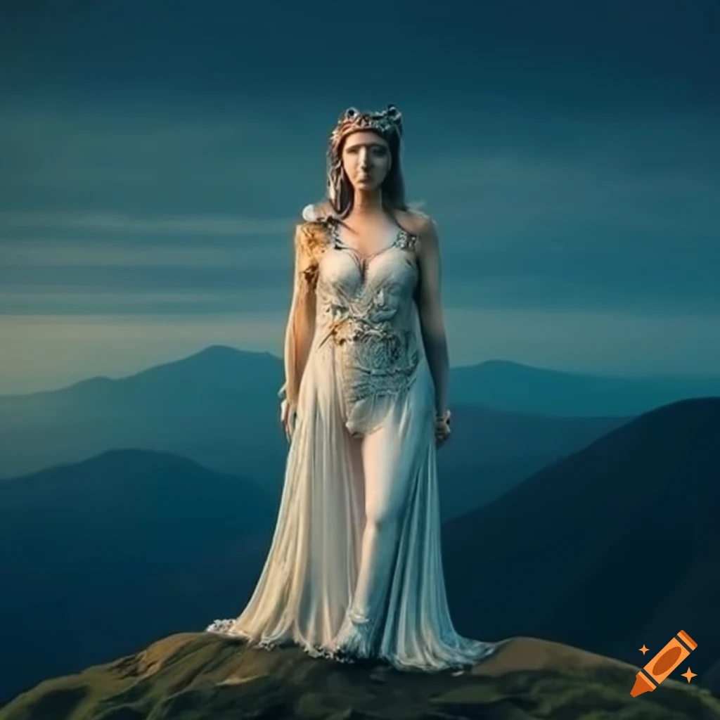 Greek goddess in the Appalachian mountains on Craiyon