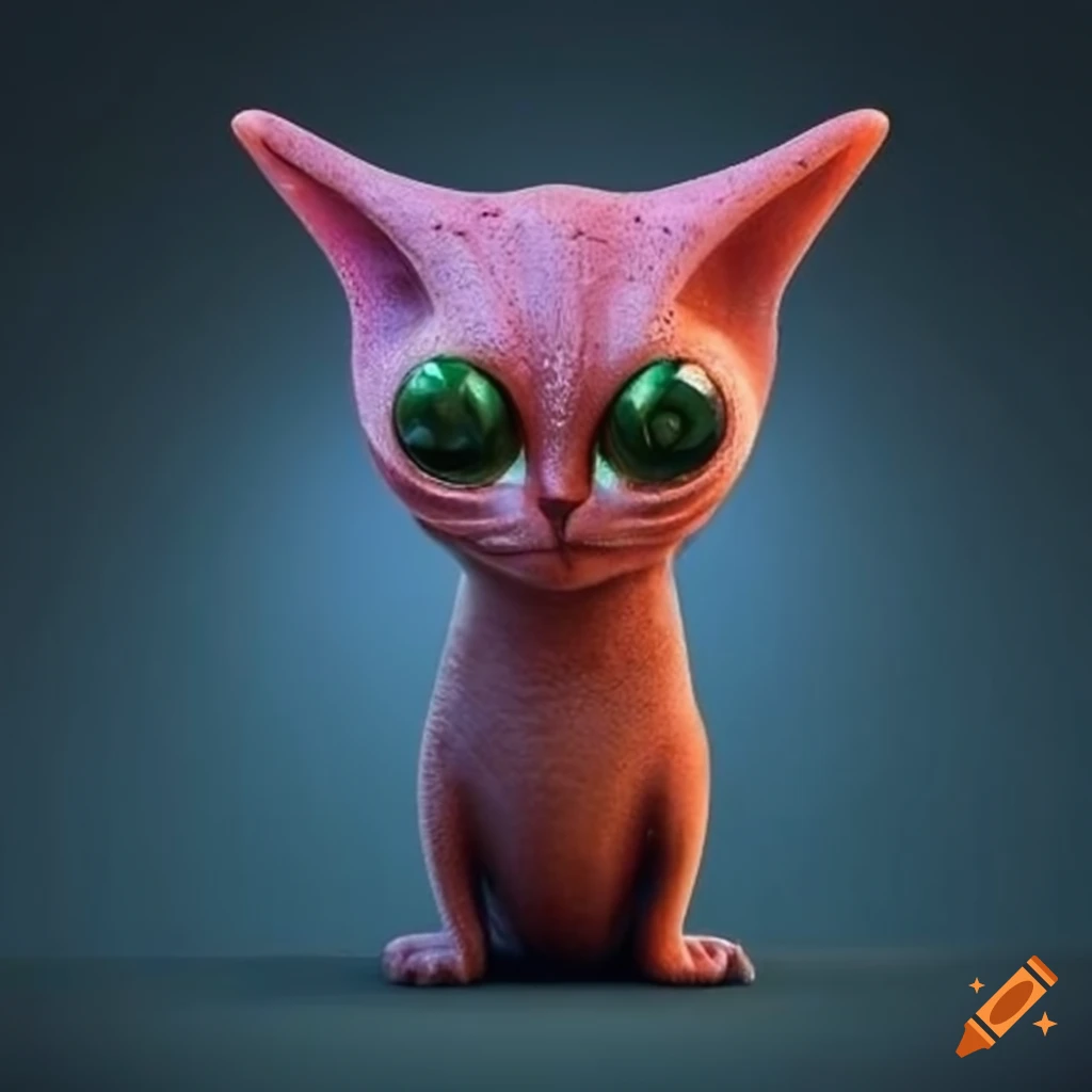 Image of an alien cat with unique head shape