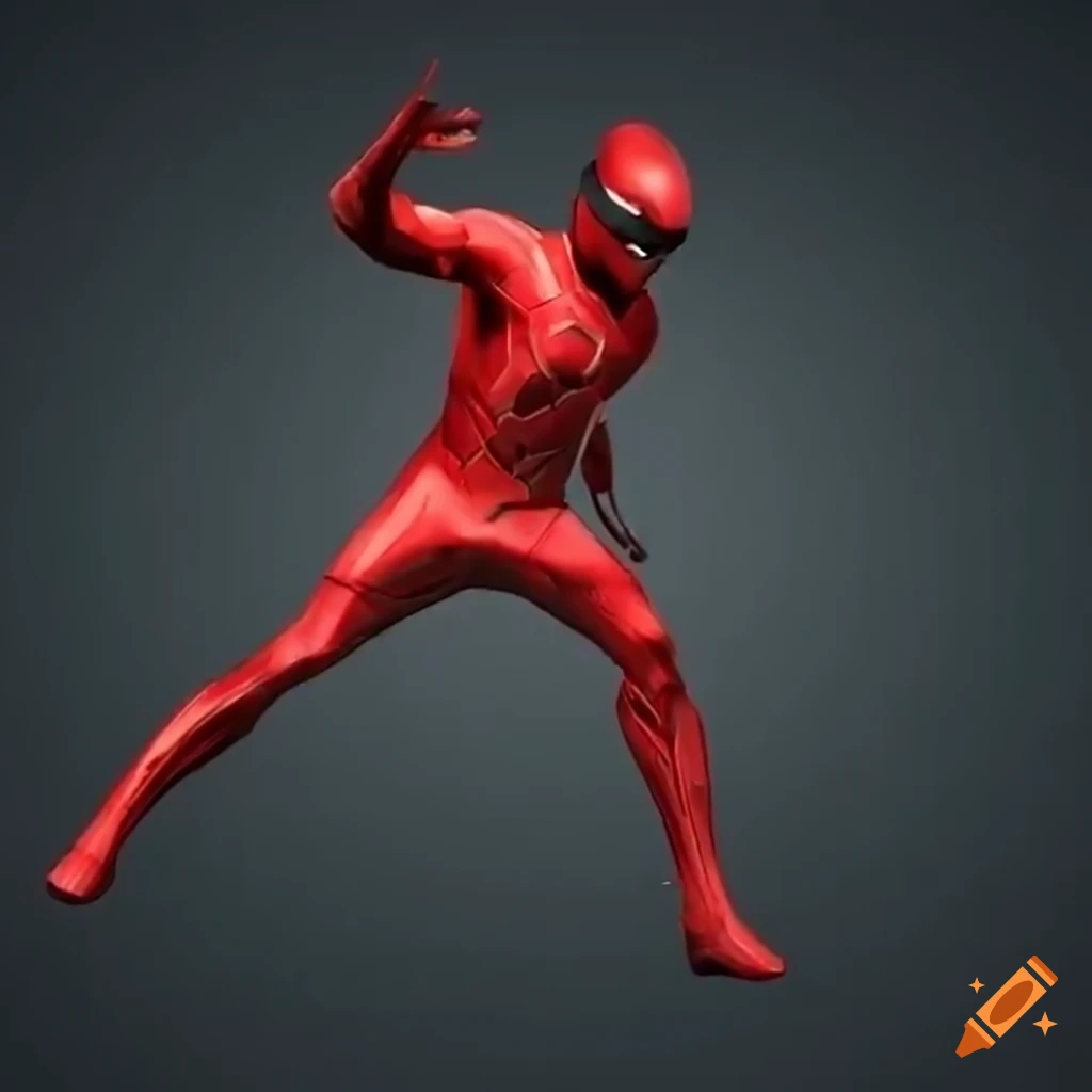 Illustration of a cardinal-inspired superhero