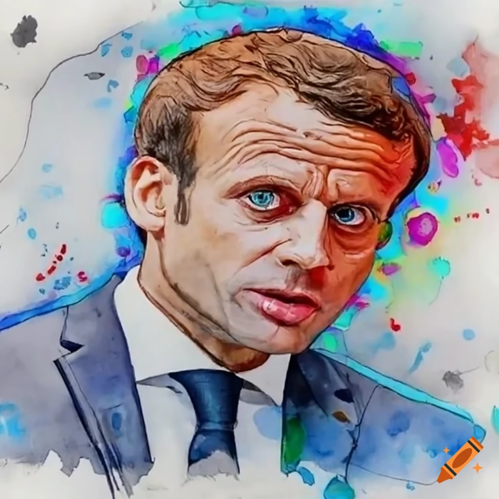 Satirical depiction of macron as a superhero on Craiyon