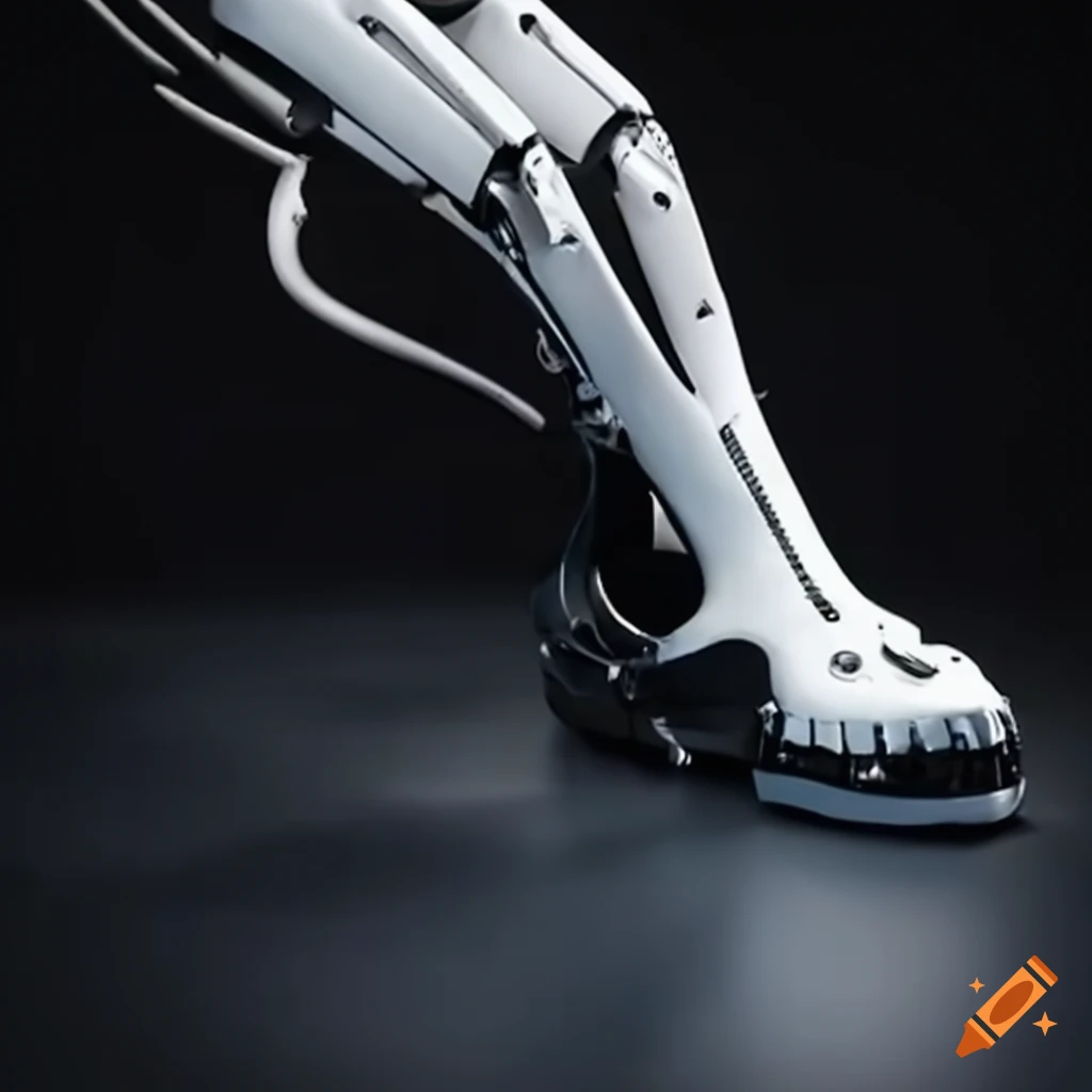 Futuristic bionic prosthetic in a sleek setting on Craiyon