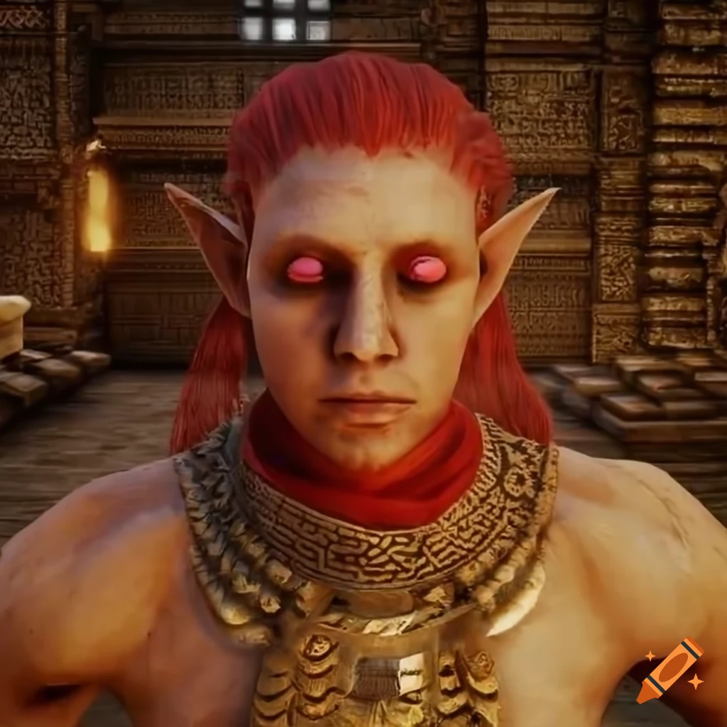 Sci-fi elf man meditating in a wooden-golden temple on Craiyon