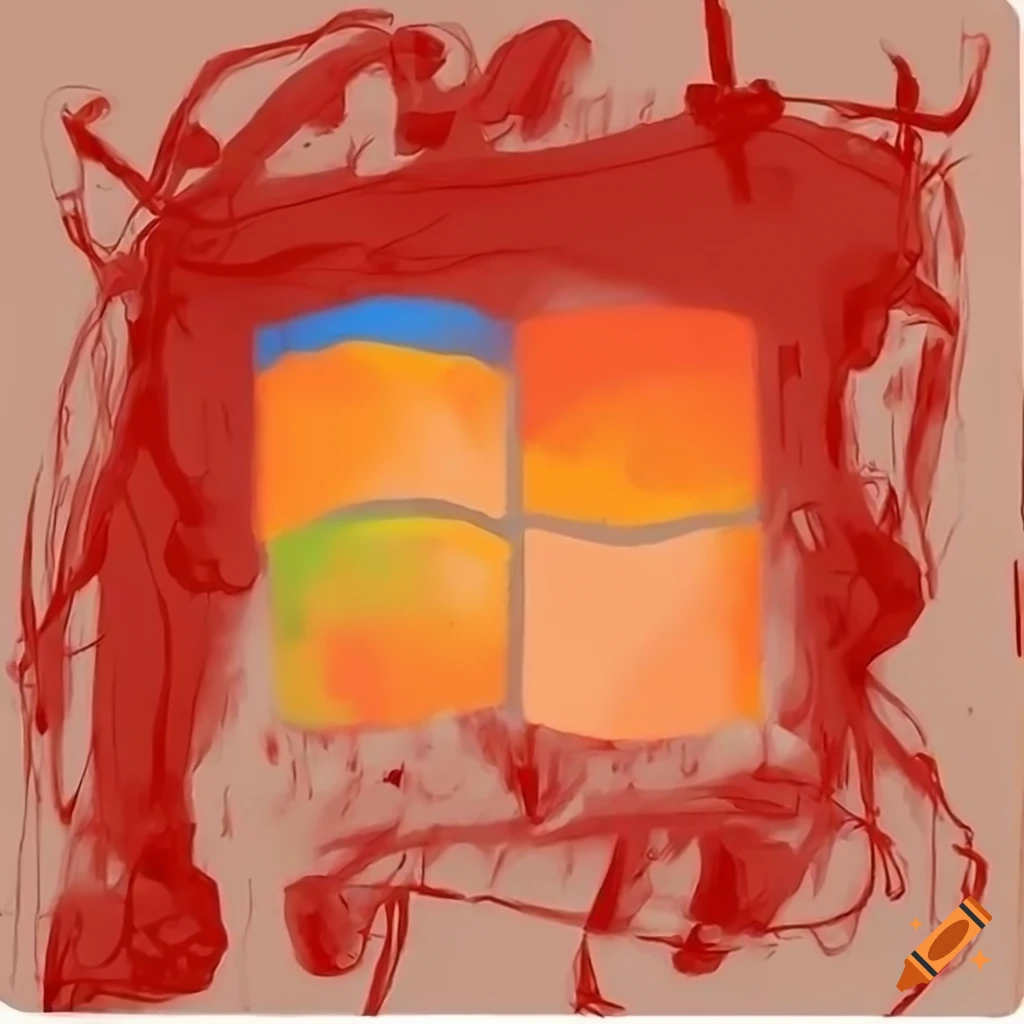 Colorful digital painting of the microsoft windows logo on Craiyon