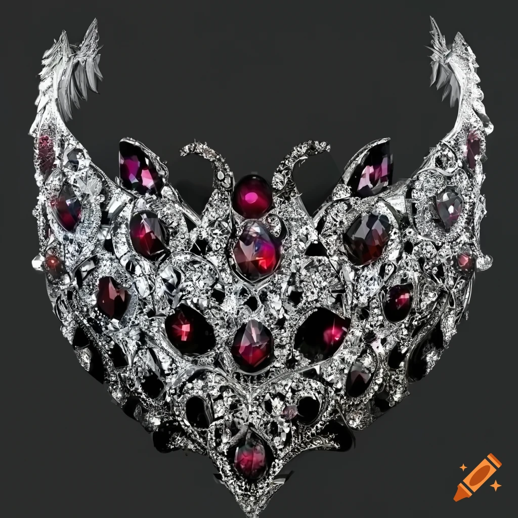 Silver floral circlet with sword designs on Craiyon