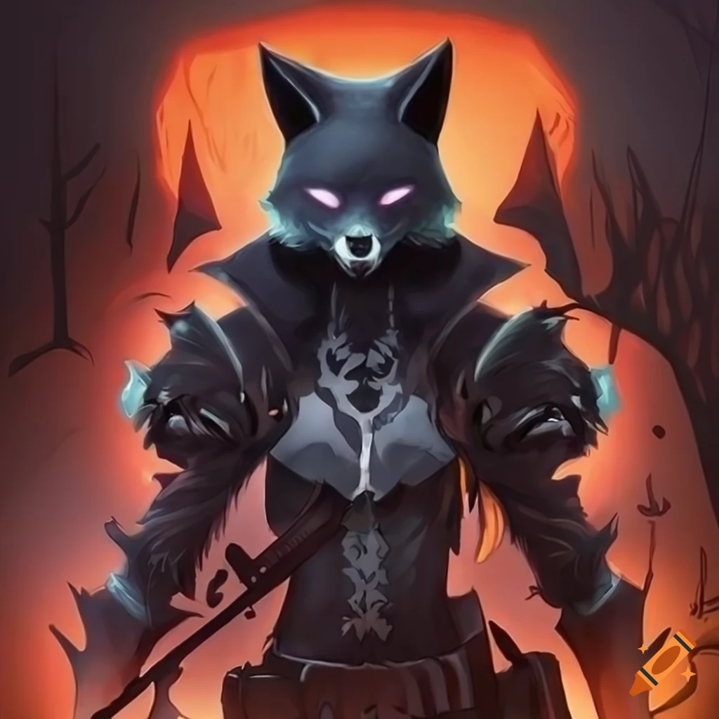 Black fox gamer illustration on Craiyon