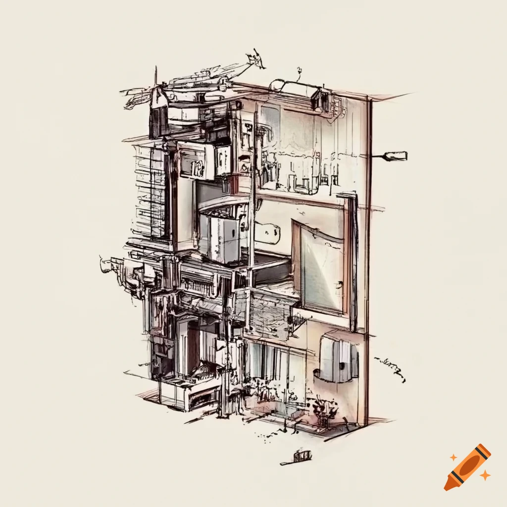 Vintage electrical design plan drawing