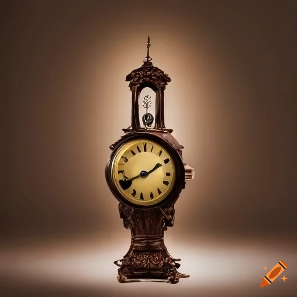 Elegant antique timepiece in a luxurious living room