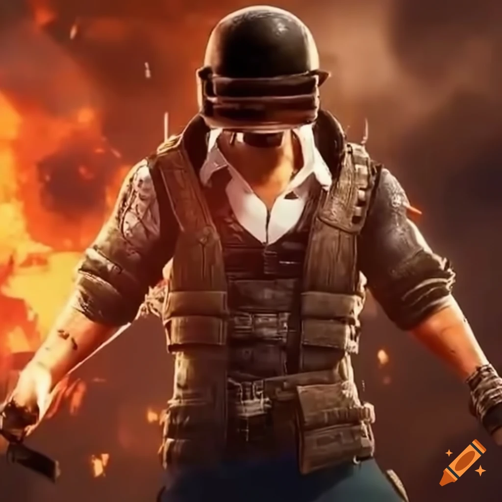 Pubg character escaping an explosion