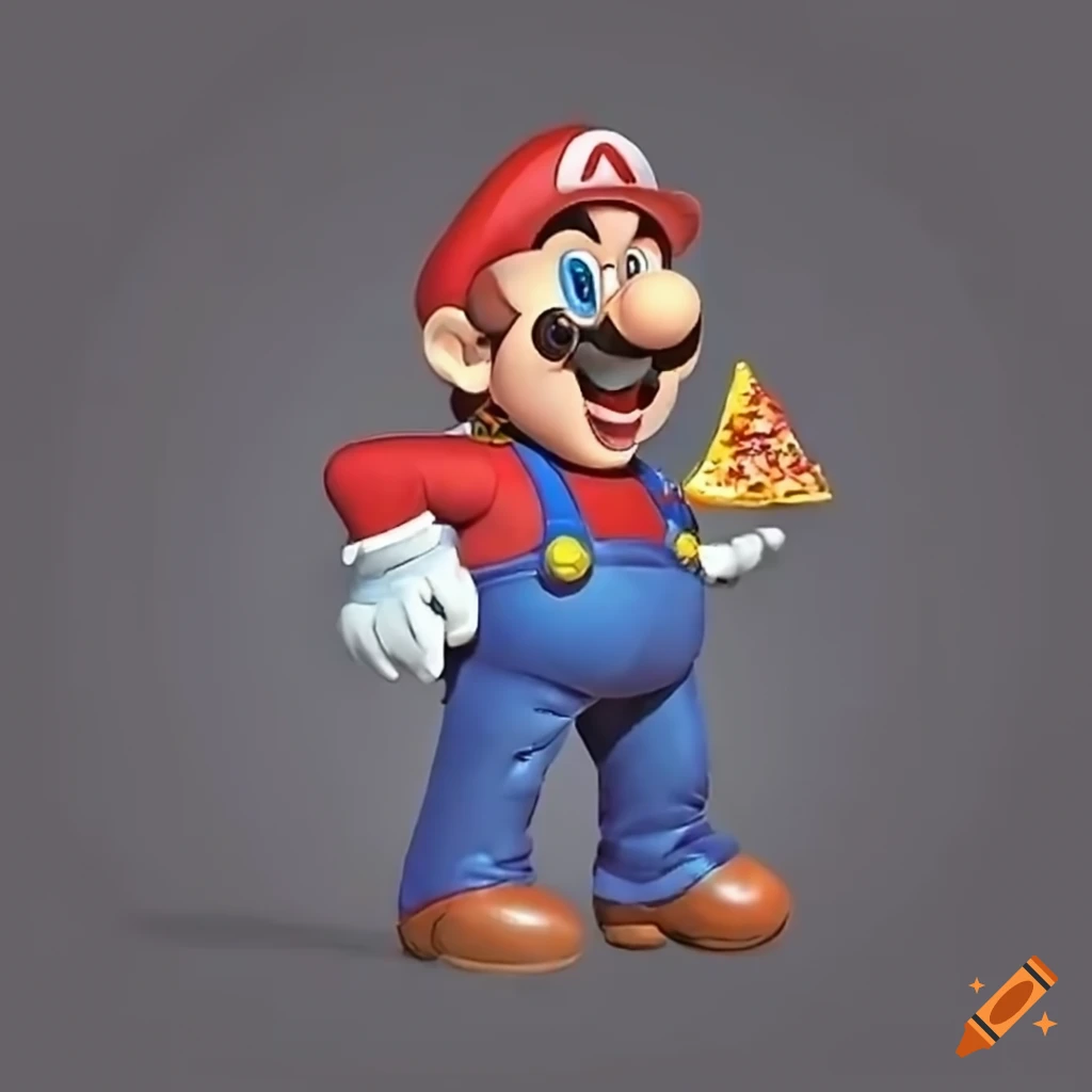 Mario enjoying a delicious pizza on Craiyon