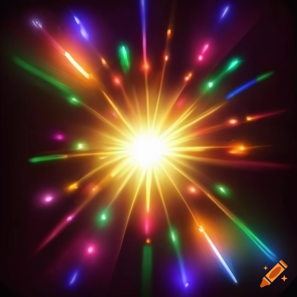 Vibrant rays of fire-colored lights on white background on Craiyon