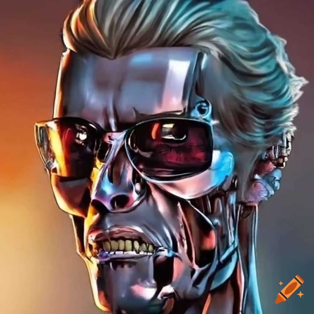 Satire image of Geert Wilders as Terminator on Craiyon